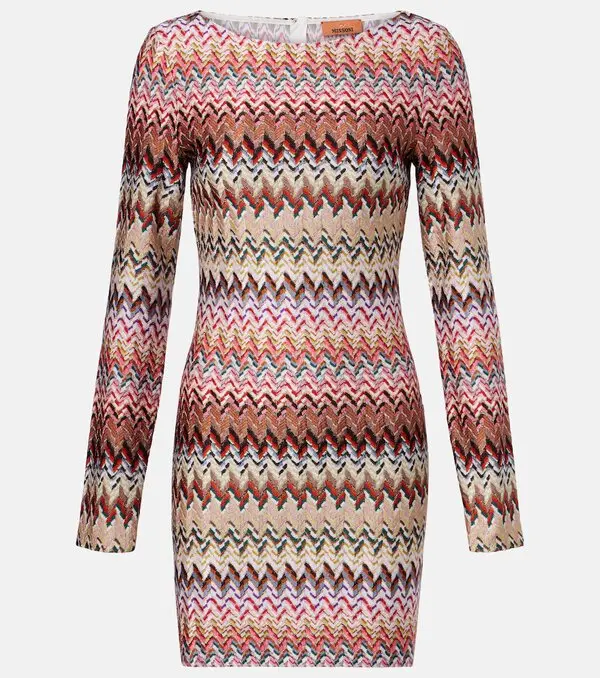 Missoni Zig Zag Lamé Minidress - Multicoloured