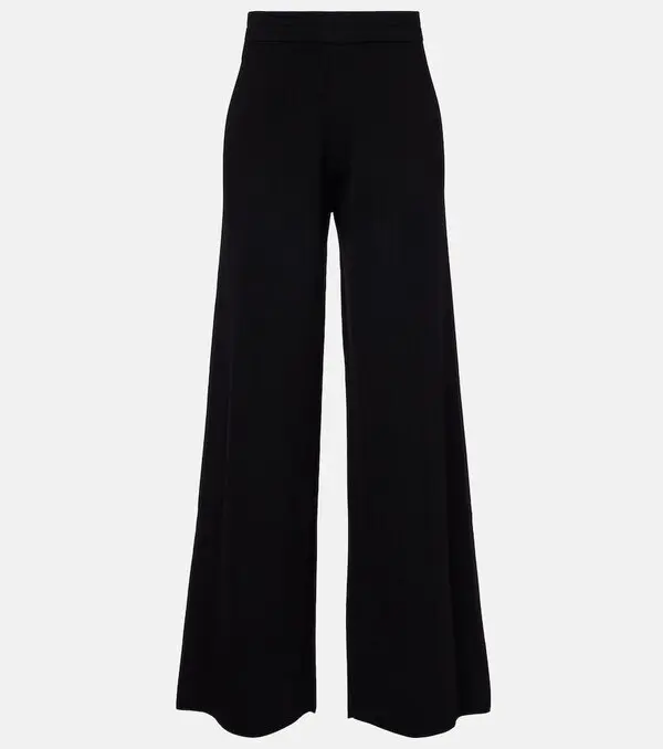 Max Mara Lama Crêpe Wide-leg Pants - Black