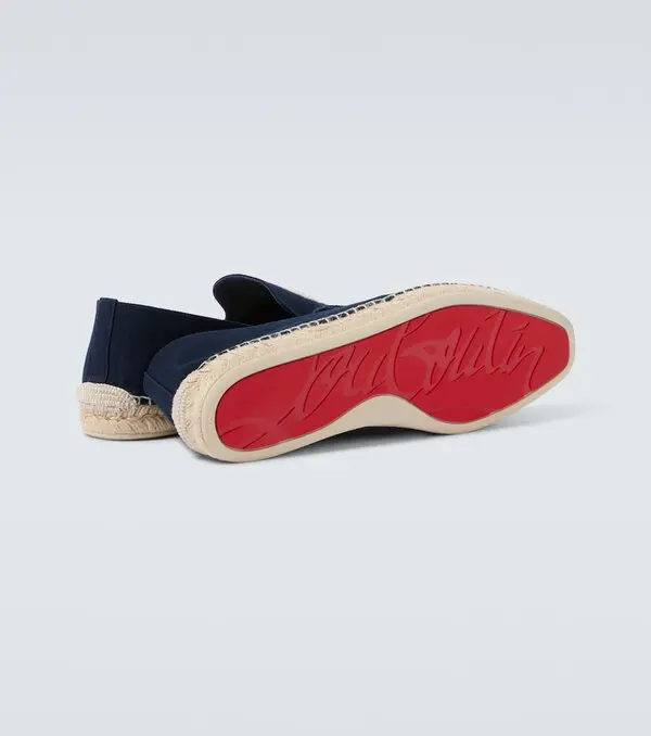 CHRISTIAN LOUBOUTIN Nanou Mooncrest Canvas Espadrilles - Blue