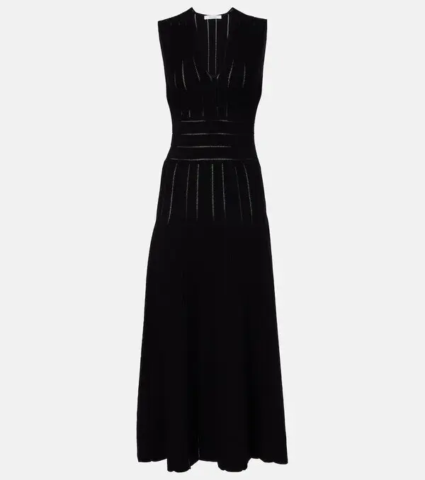Max Mara Tallone Knitted Maxi Dress - Black