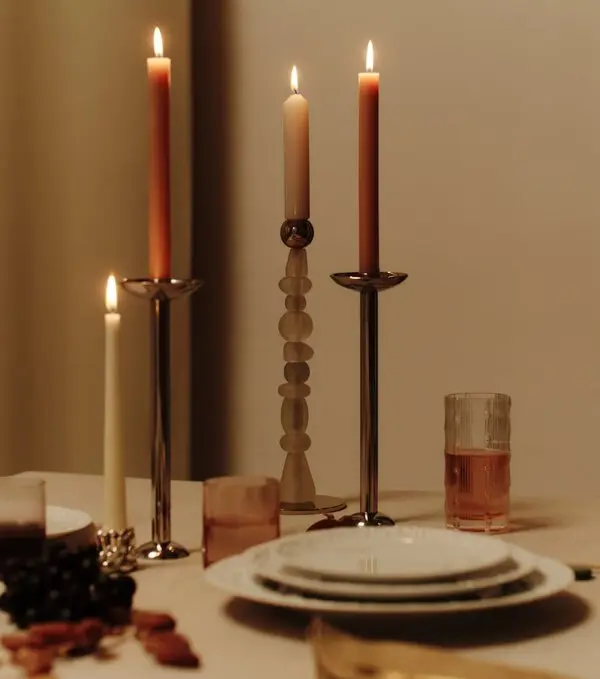 LOUISE ROE Champagne Low Stainless Steel Candle Holder