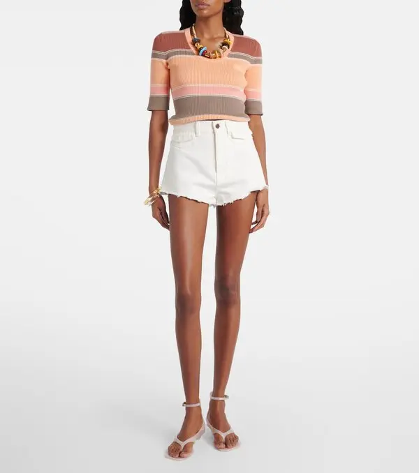 Chloé Striped Ribbed-knit Cotton Top