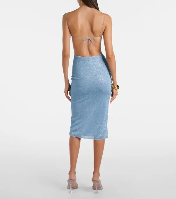 Oseree Lumière Open-back Midi Dress