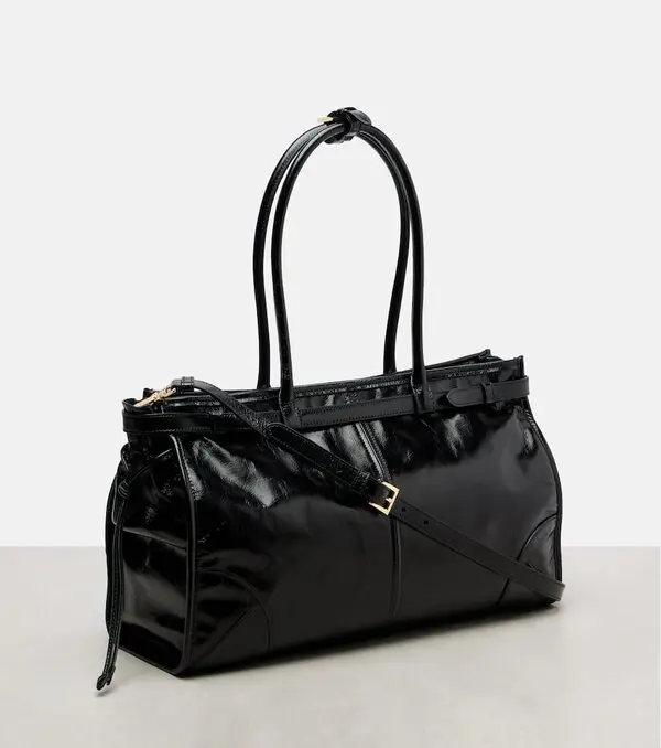 Prada Bonnie Large Leather Shoulder Bag - Black