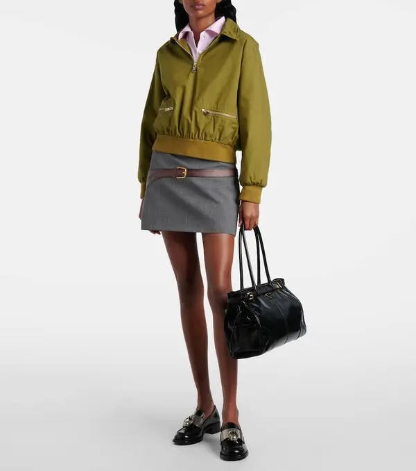 Prada Bonnie Large Leather Shoulder Bag - Black