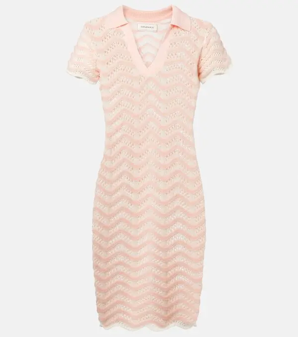 BANANHOT Coco Striped Cotton-blend Minidress - Pink