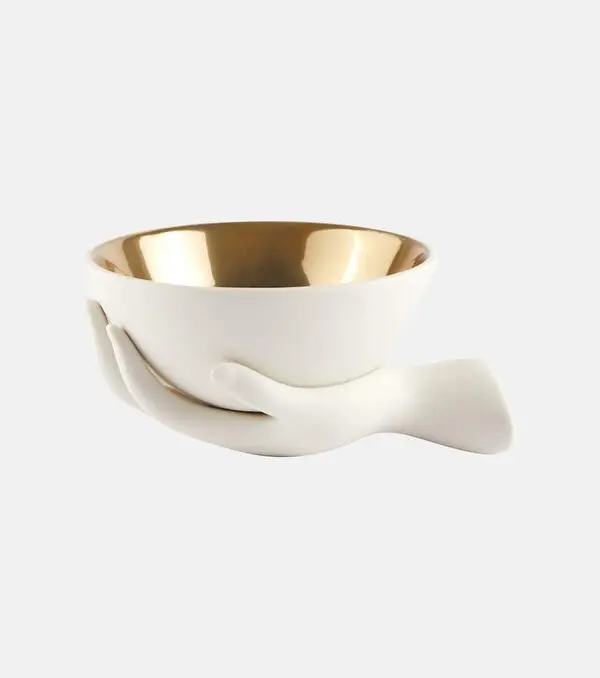 Jonathan Adler Eve Gold-plated Porcelain Bowl - White