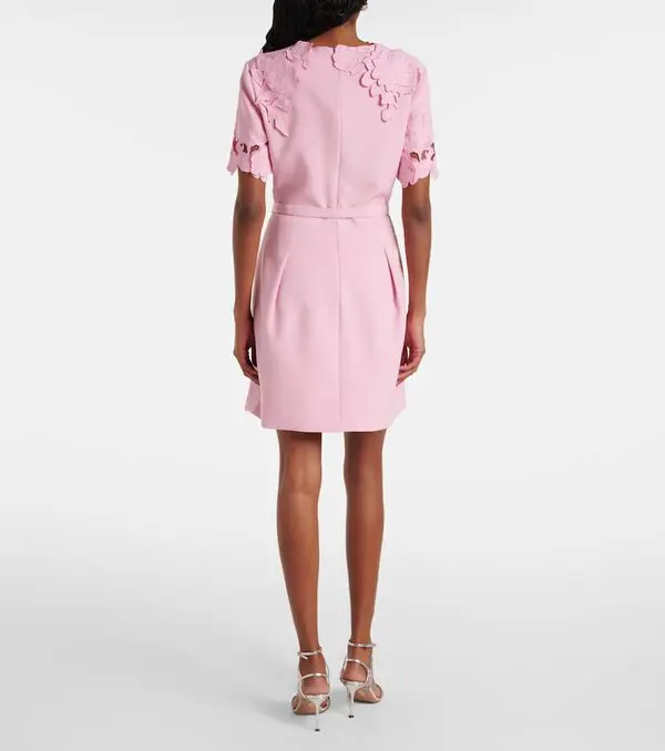 LEO LIN Aurelie Floral-appliqué Minidress - Turquoise