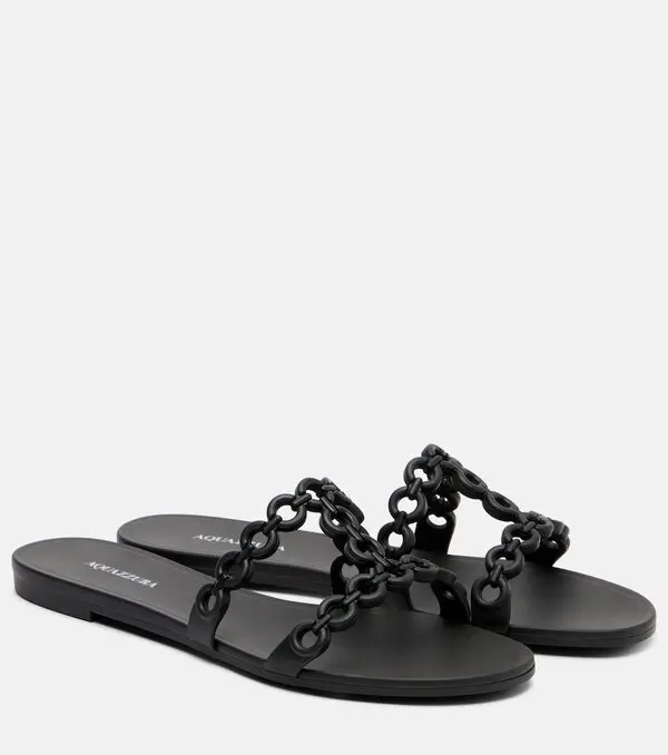 AQUAZZURA Infinity Chain Jelly Sandals - Black