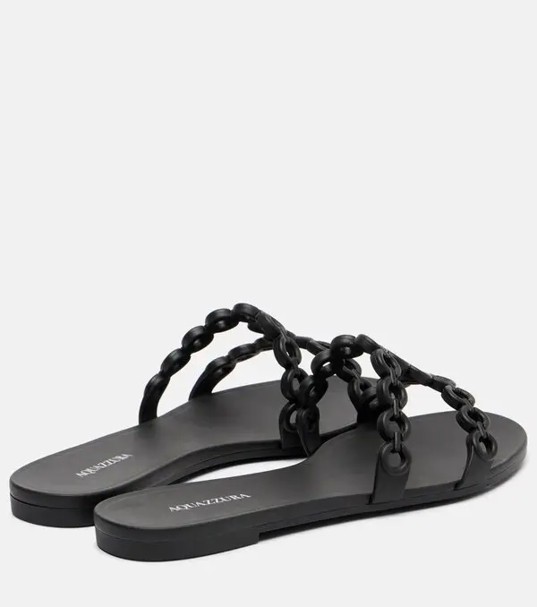 AQUAZZURA Infinity Chain Jelly Sandals - Black