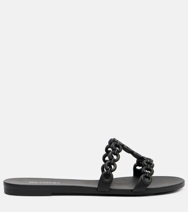 AQUAZZURA Infinity Chain Jelly Sandals - Black