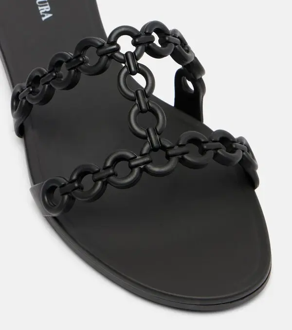 AQUAZZURA Infinity Chain Jelly Sandals - Black