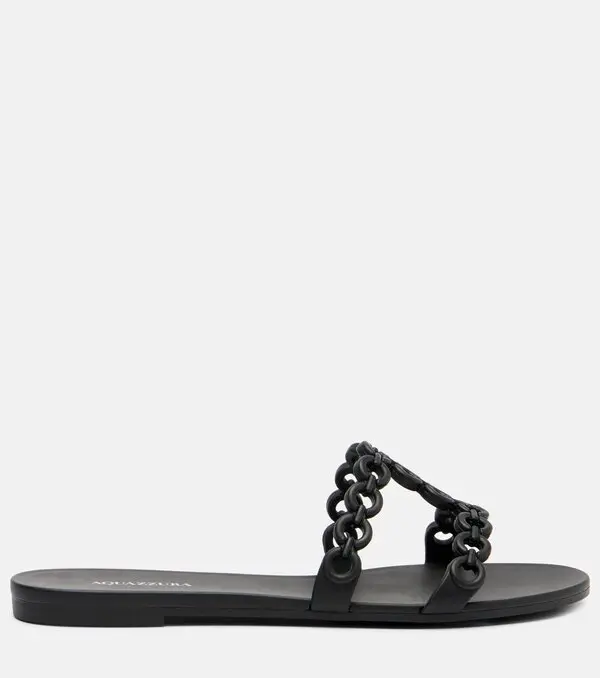 AQUAZZURA Infinity Chain Jelly Sandals - Black