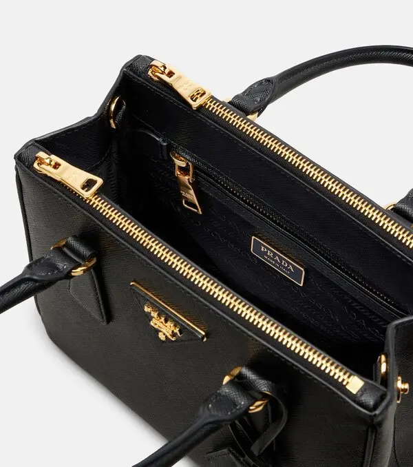 Prada Small Galleria Leather Tote Bag - Black
