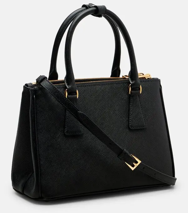 Prada Small Galleria Leather Tote Bag - Black