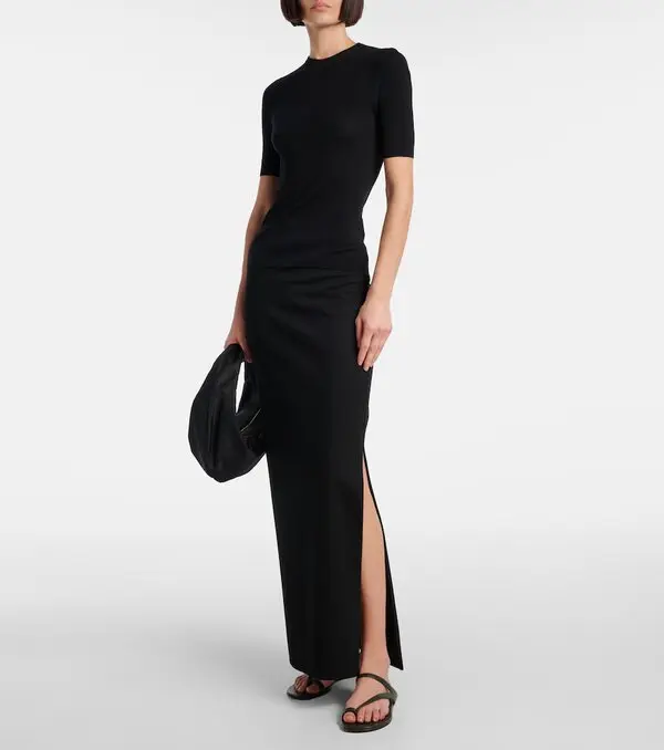 Khaite Celina Ribbed-knit Top - Black