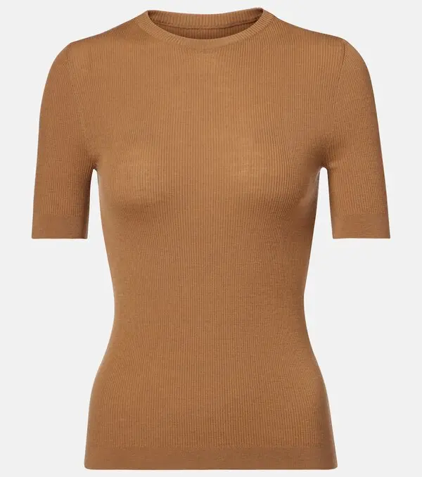 Khaite Celina Ribbed-knit Top - Brown