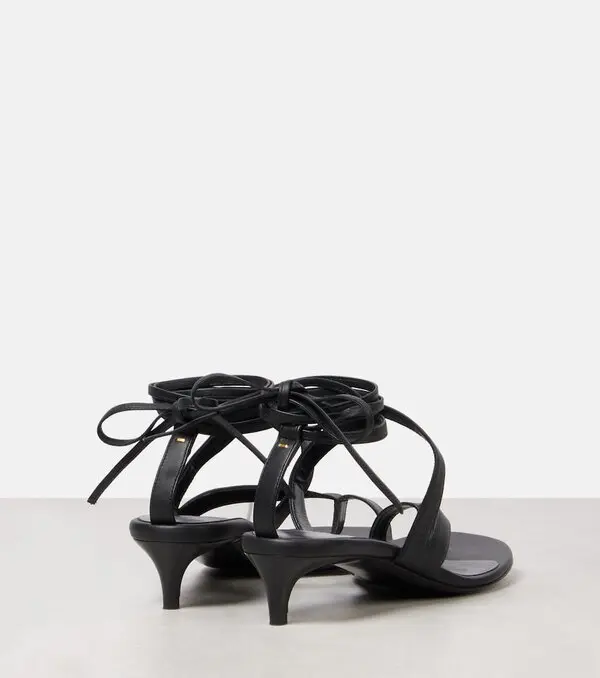 Khaite Aimee 35 Leather Sandals - Black