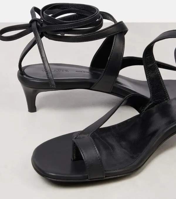 Khaite Aimee 35 Leather Sandals - Black