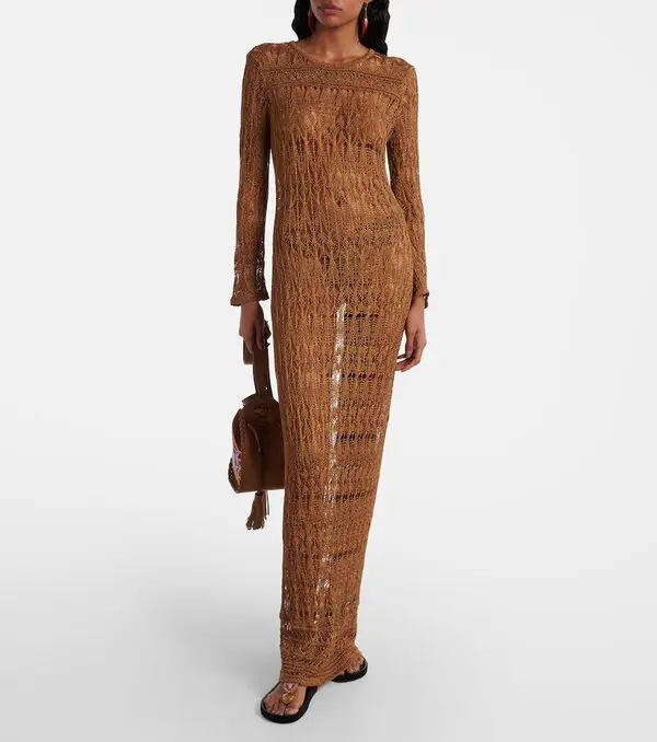Isabel Marant Étoile Paloma Sheer Maxi Dress - Gold