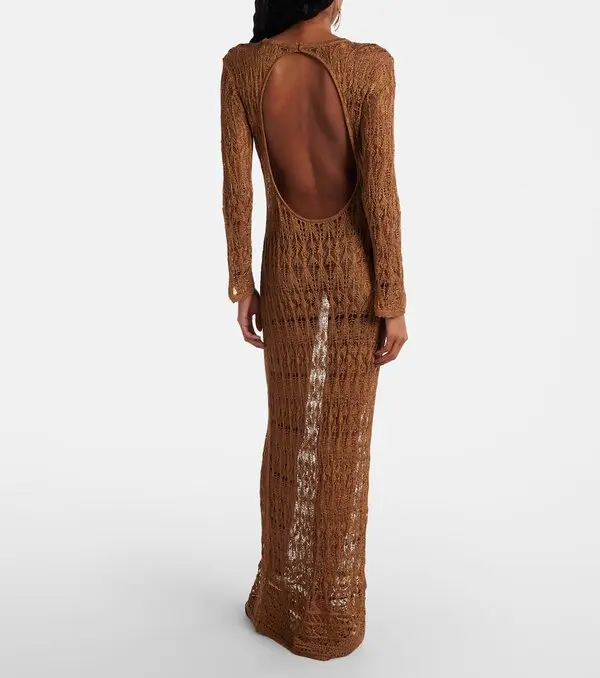 Isabel Marant Étoile Paloma Sheer Maxi Dress - Gold