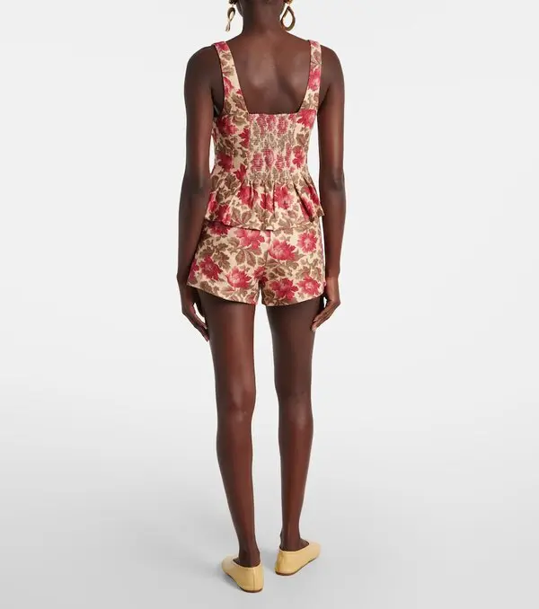 Posse Rosalie Floral Linen Top - Multicoloured