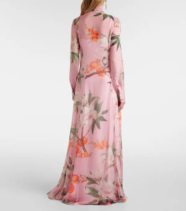LEO LIN Lilith Bow-detail Floral Maxi Dress - Pink