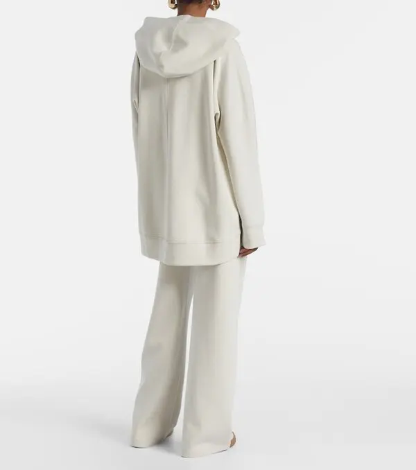 Max Mara Cotton-blend Zip-up Hoodie - White