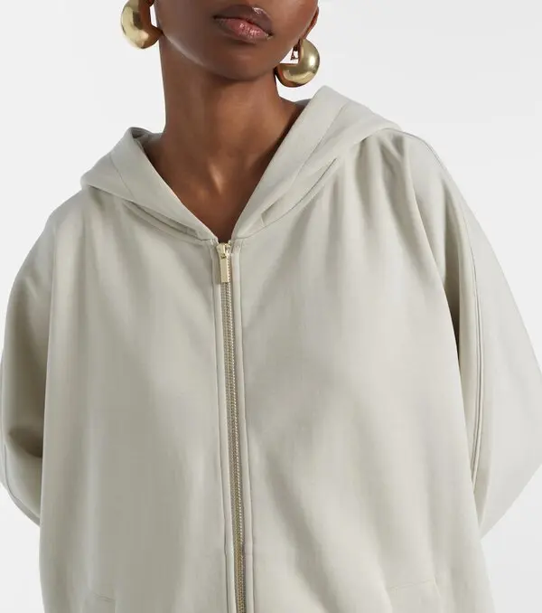 Max Mara Cotton-blend Zip-up Hoodie - White