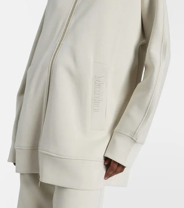 Max Mara Cotton-blend Zip-up Hoodie - White