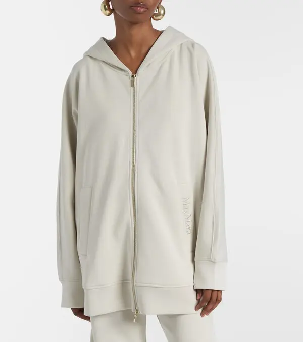 Max Mara Cotton-blend Zip-up Hoodie - White