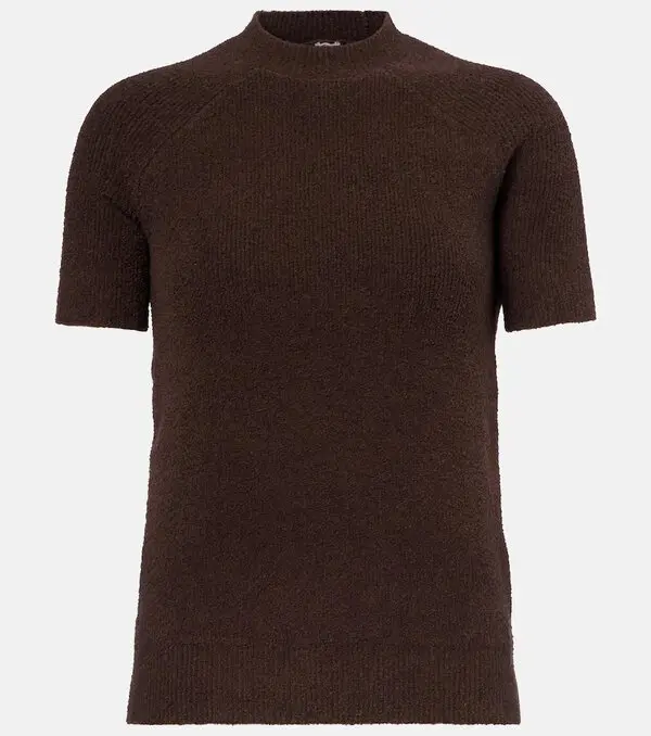 TOTEME Knitted Cotton-blend Terry Top - Brown