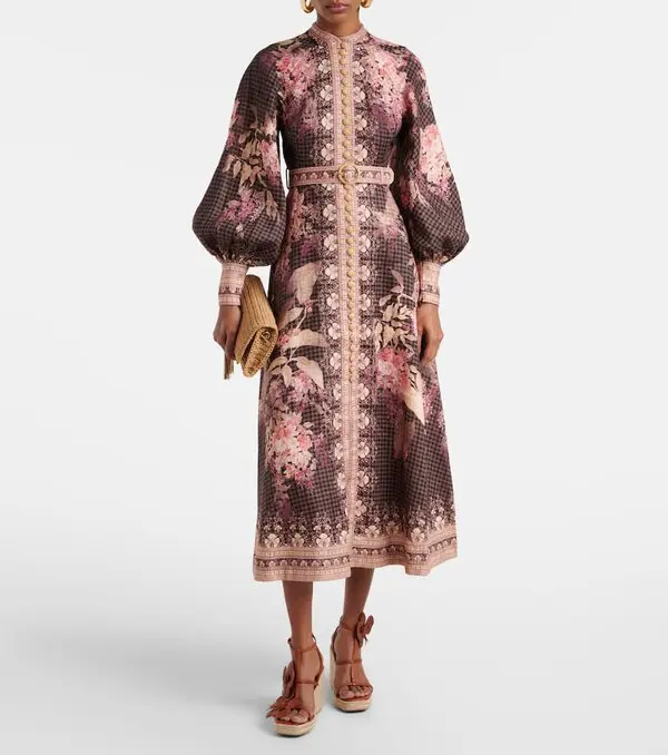 zimmermann embroidered floral linen and silk midi dress Zimmermann – Zimmermann Floral Midi Dress in Barcelona or Shop Online Mujer  721-000595 01 main image 0