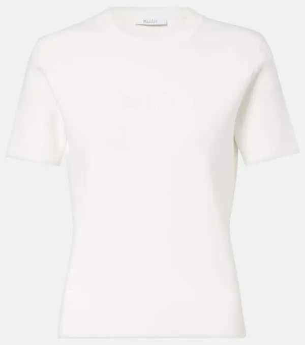 Max Mara Adelio Logo Crêpe T-shirt - White