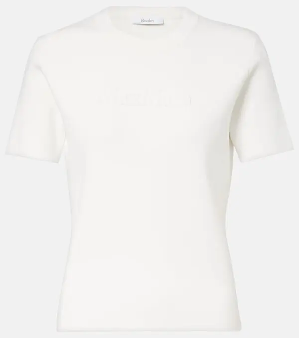 Max Mara Adelio Logo Crêpe T-shirt - White
