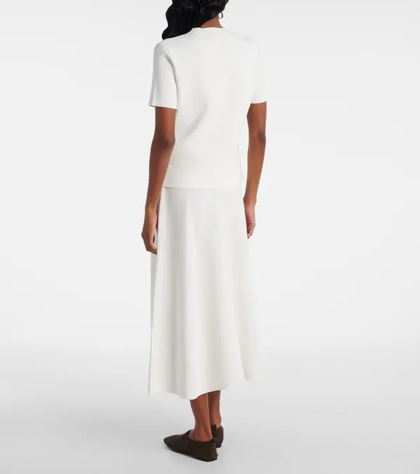 Max Mara Adelio Logo Crêpe T-shirt - White
