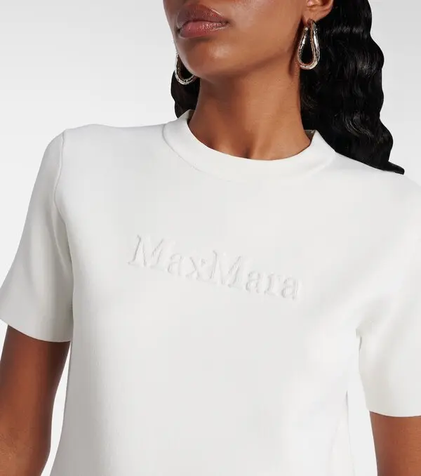 Max Mara Adelio Logo Crêpe T-shirt - White
