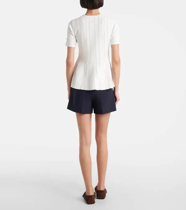 Max Mara Epoche Peplum Open-knit Top