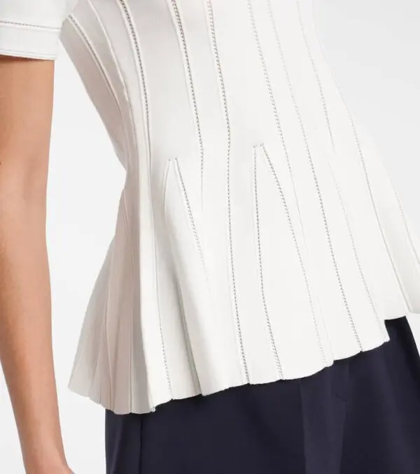 Max Mara Epoche Peplum Open-knit Top