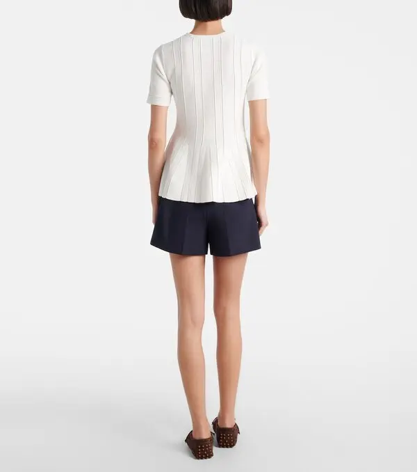 Max Mara Epoche Peplum Open-knit Top