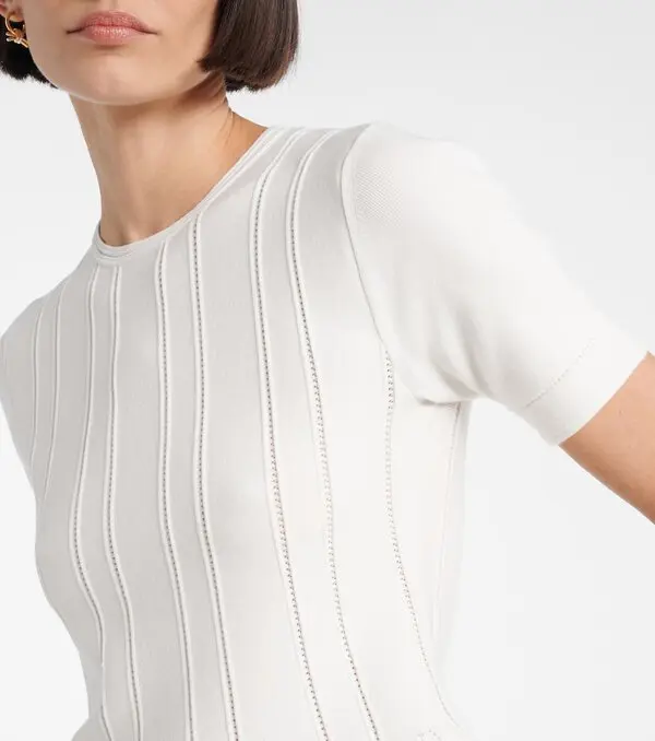 Max Mara Epoche Peplum Open-knit Top