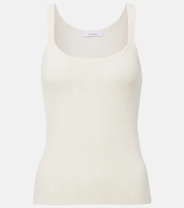 Max Mara Helier Ribbed-knit Tank Top - White