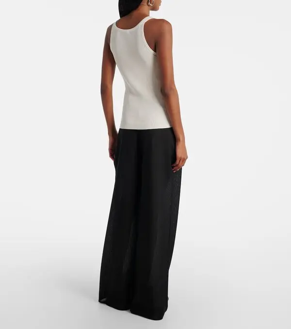 Max Mara Helier Ribbed-knit Tank Top - White