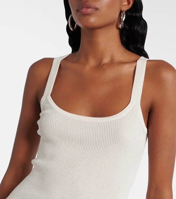 Max Mara Helier Ribbed-knit Tank Top - White