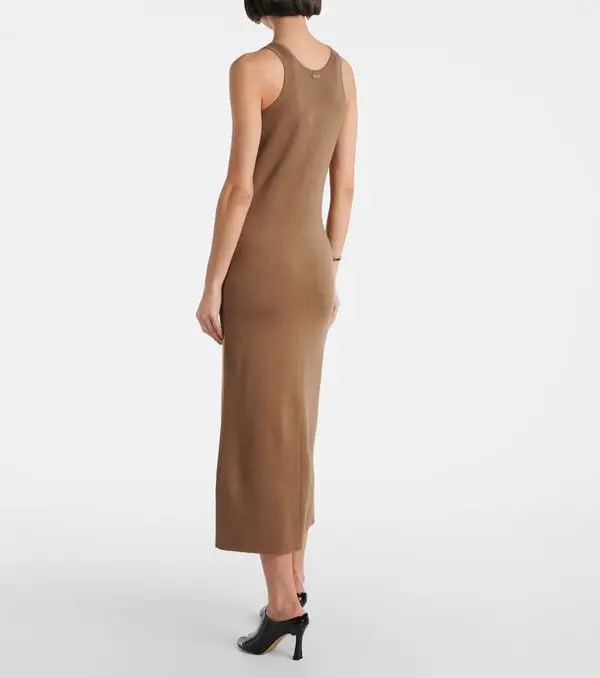 Max Mara Aceri Virgin Wool Midi Dress - Brown