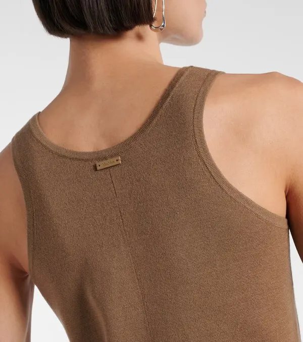 Max Mara Aceri Virgin Wool Midi Dress - Brown