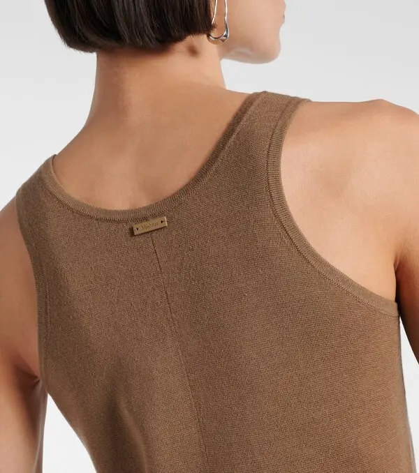 Max Mara Aceri Virgin Wool Midi Dress - Brown