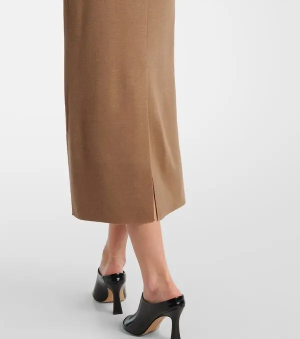 Max Mara Aceri Virgin Wool Midi Dress - Brown