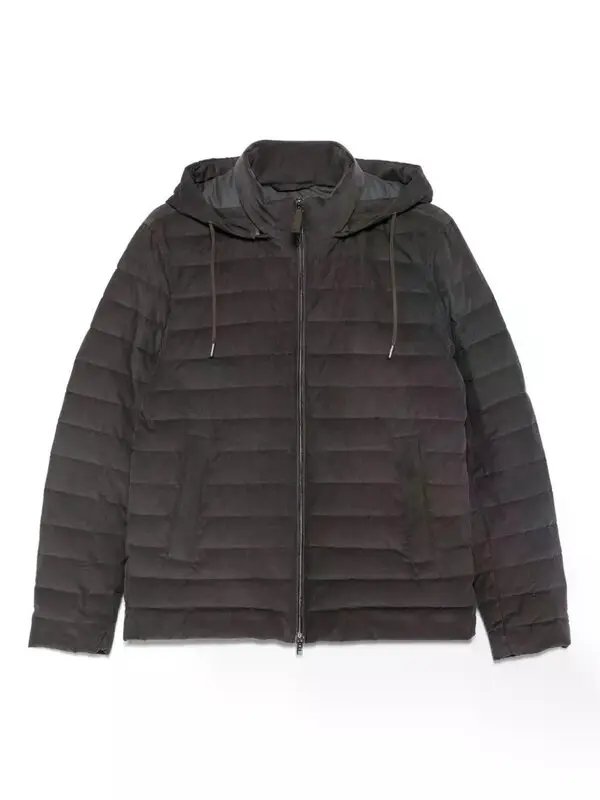 Herno Quilted Hooded Jacket - Grey