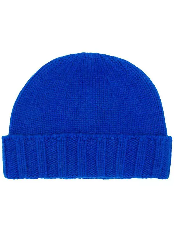 DRUMOHR Cashmere Knitted Beanie - Blue